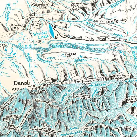 Denali National Park and Nenana River Map - Cloudburst Productions